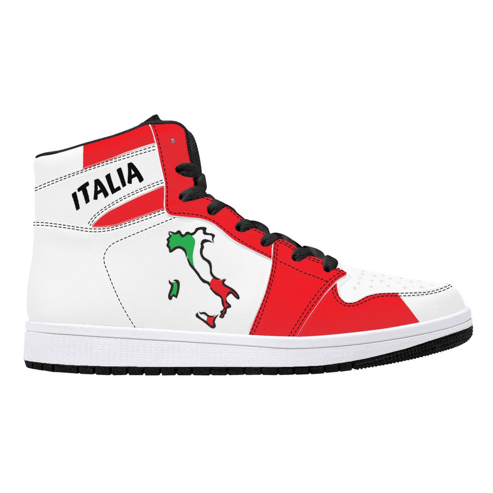Italia Flag Map High-top Leather Sneakers Italy Flag Sneakers - Etsy