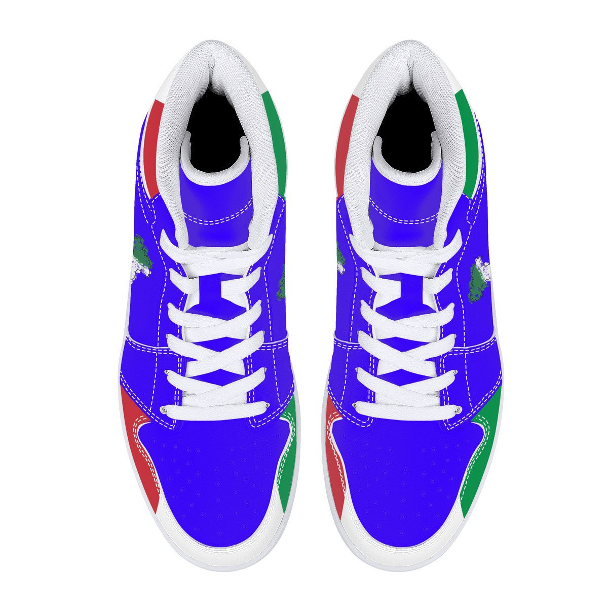 Italian Flag Map High-top Leather Sneakers Blu Italy Flag Sport Shoes ...