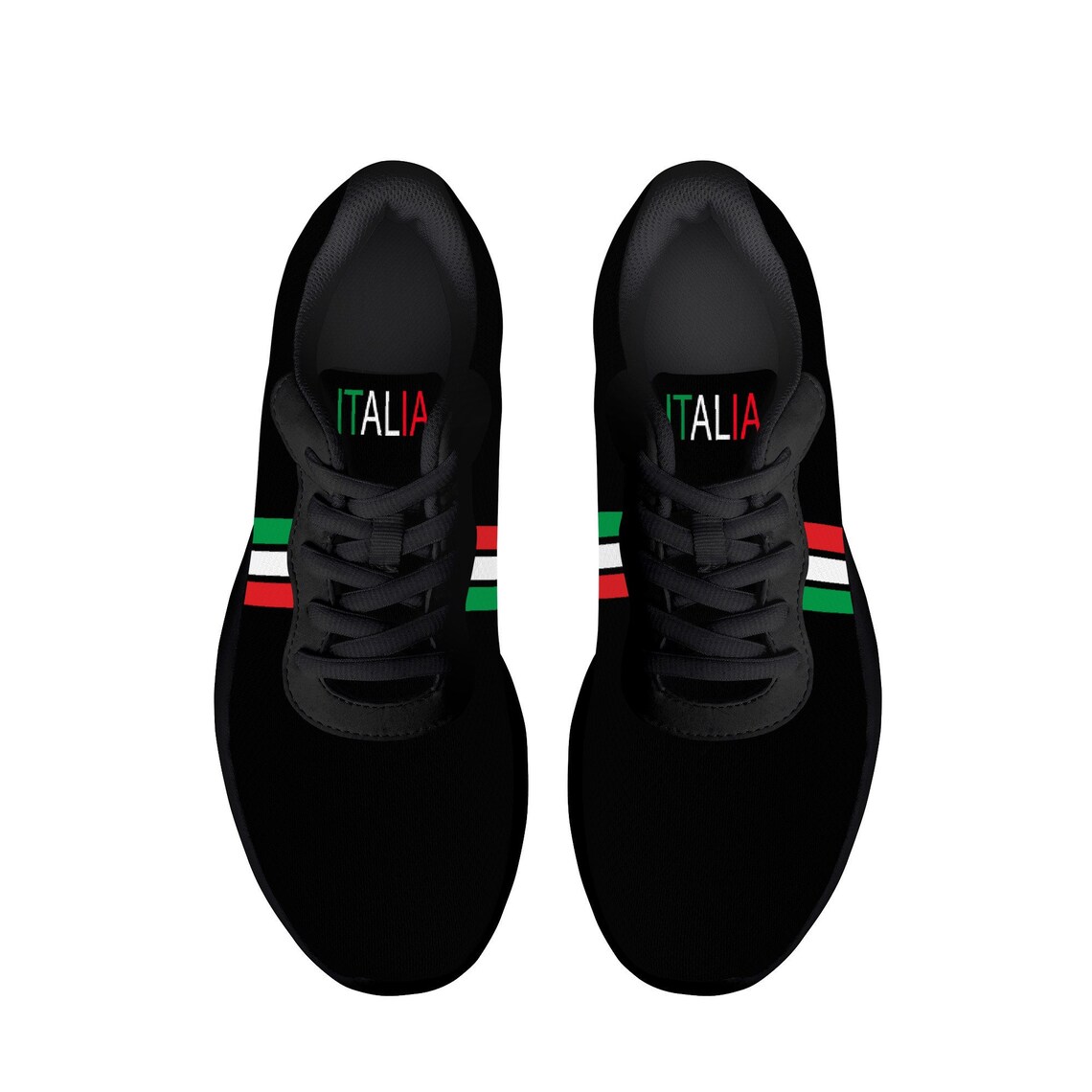 Italia Air Mesh Running Shoes Black Italy Flag Sneakers - Etsy