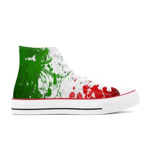 Italy Flag Paint Art High Top Canvas Sneakers Cool Gift Idea for ...