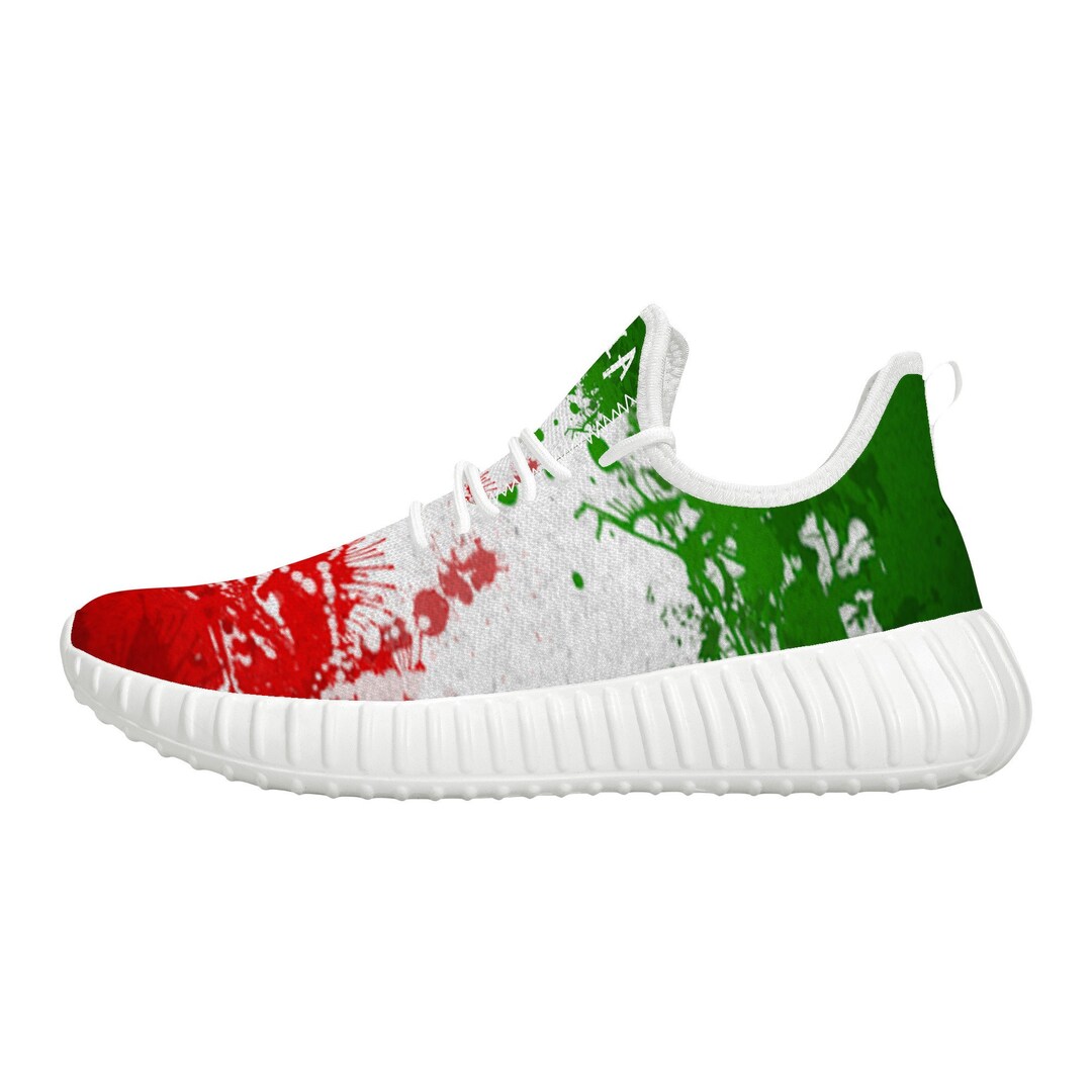 Italia Italy Flag Paint Art Mesh Knit Sneakers Italian Flag Shoes Cool ...