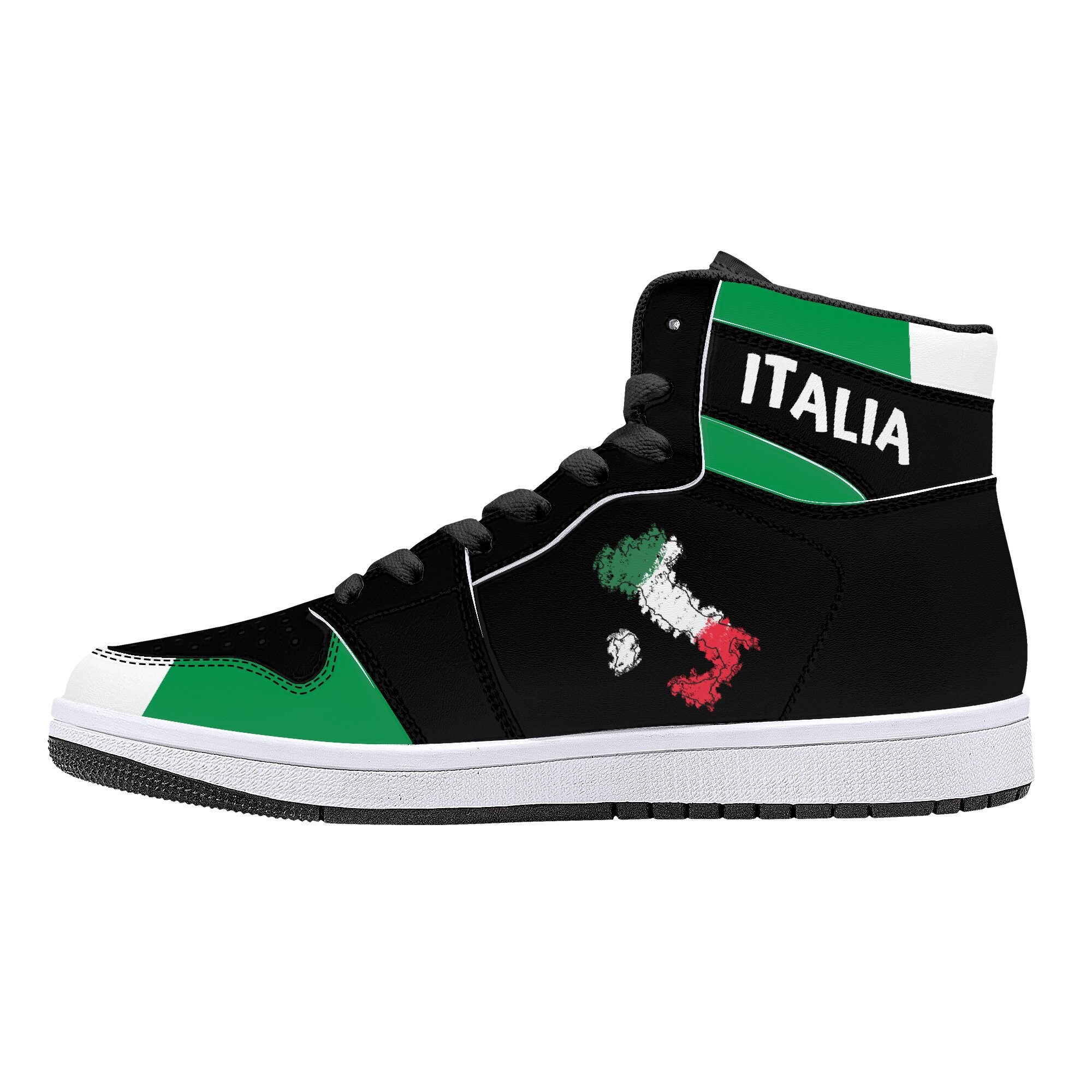 Italian Flag Map High-top Leather Sneakers Italy Flag Sport Shoes ...