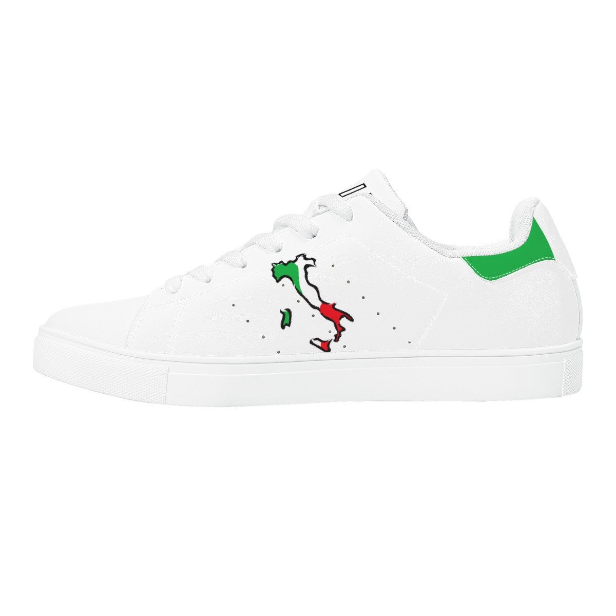 Italian Flag Map Low-top Leather Sneakers White Italy Flag - Etsy
