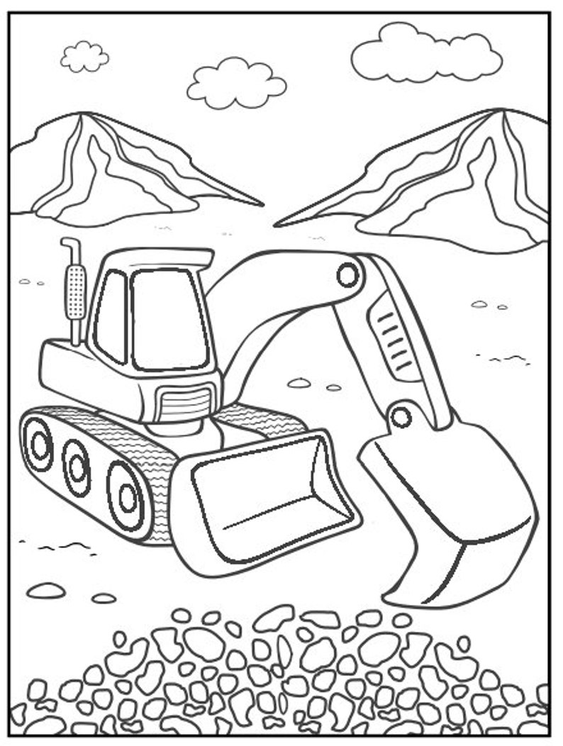 40 Printable Construction Truck Pages | Construction Coloring Book ...