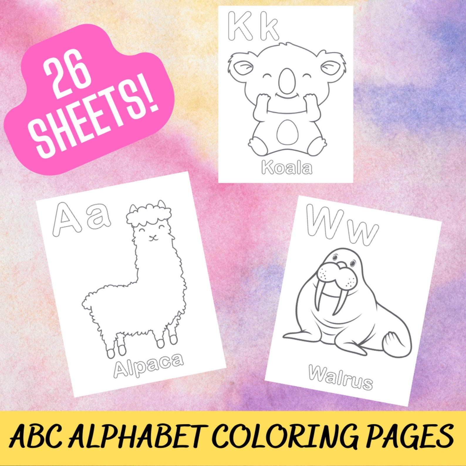 26 Printable Alphabet Coloring Pages | Alphabet Coloring Book | ABC ...