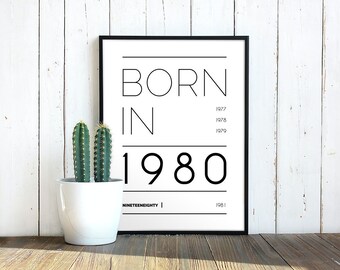 Born in 1980 Poster - Etsy