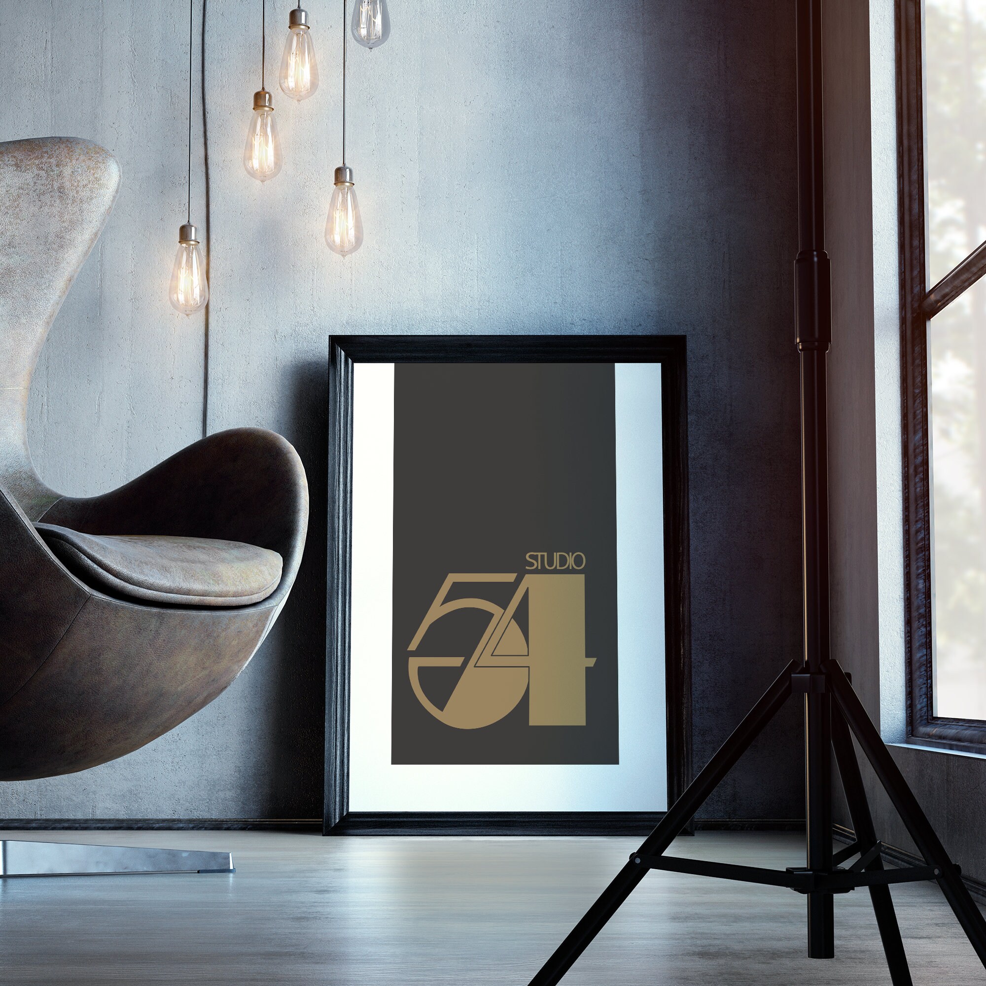 Studio 54 Logo Metallic Gold Ink on Black Disco Nightclub | Etsy UK