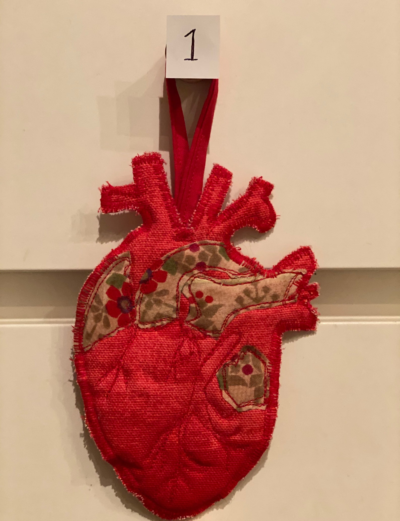 Fabric Anatomical Heart Hanging Valentines | Etsy