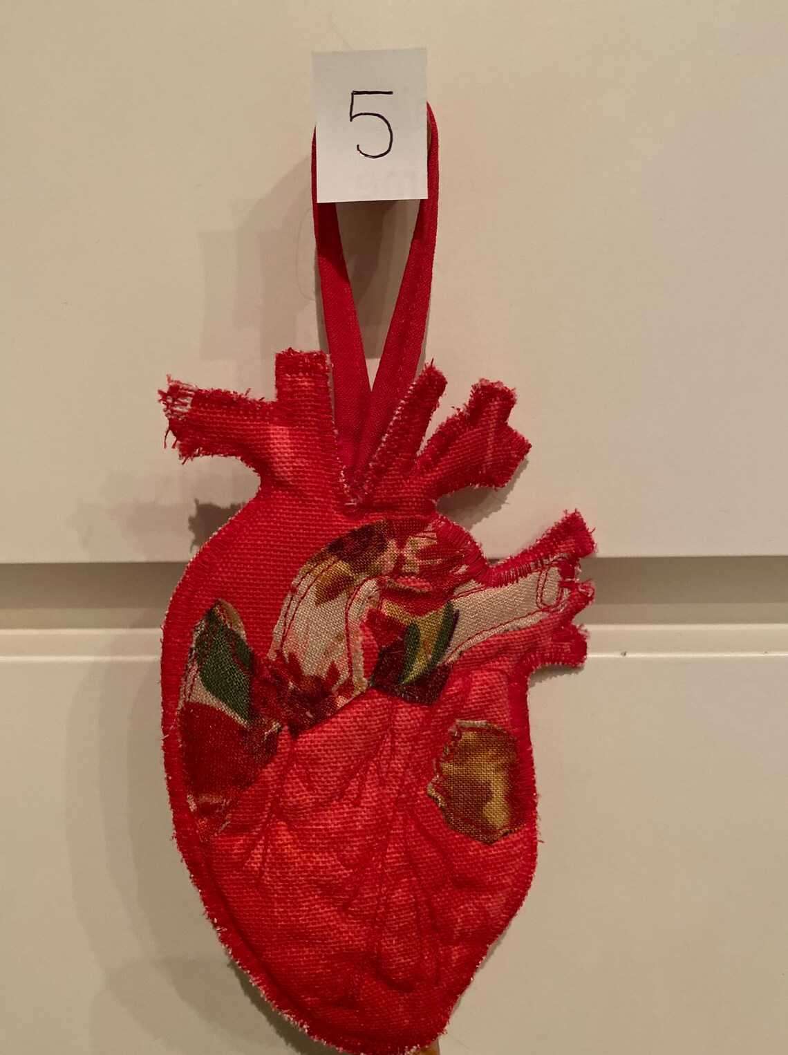 Fabric Anatomical Heart Hanging Valentines | Etsy