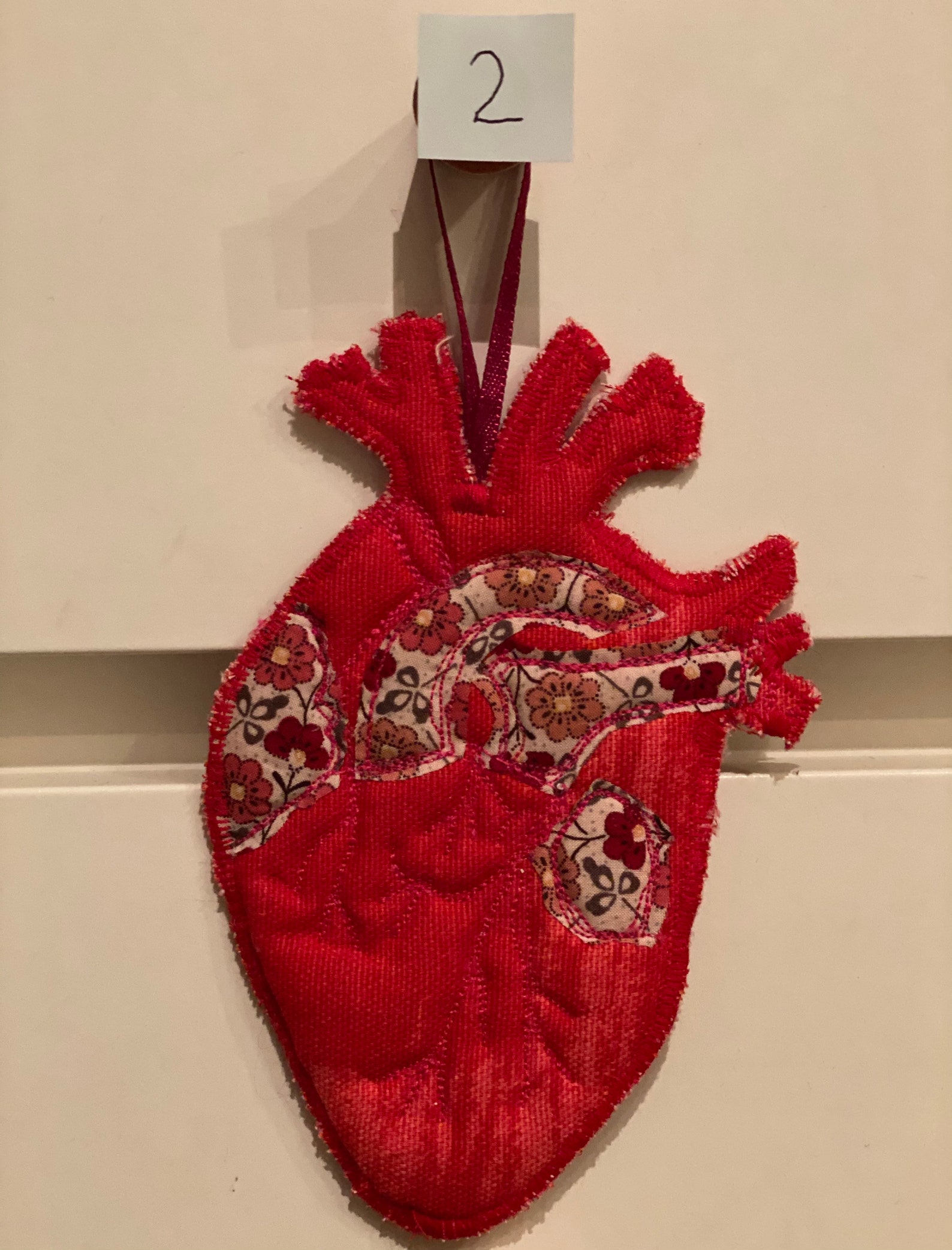 Fabric Anatomical Heart Hanging Valentines | Etsy