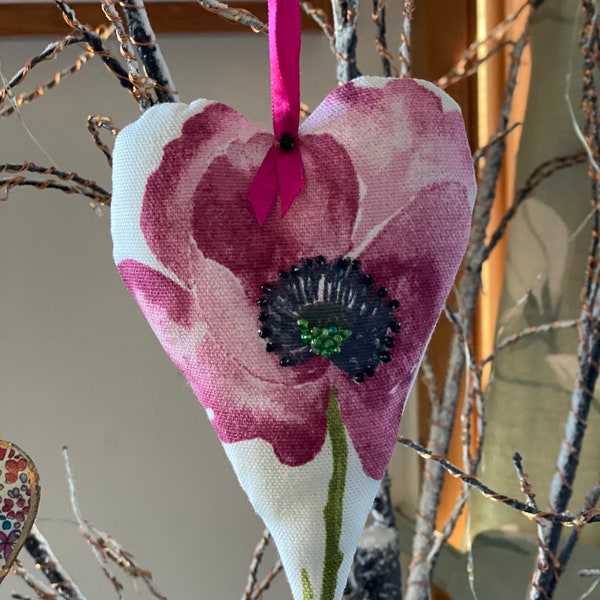Fabric Hanging Heart - Etsy UK