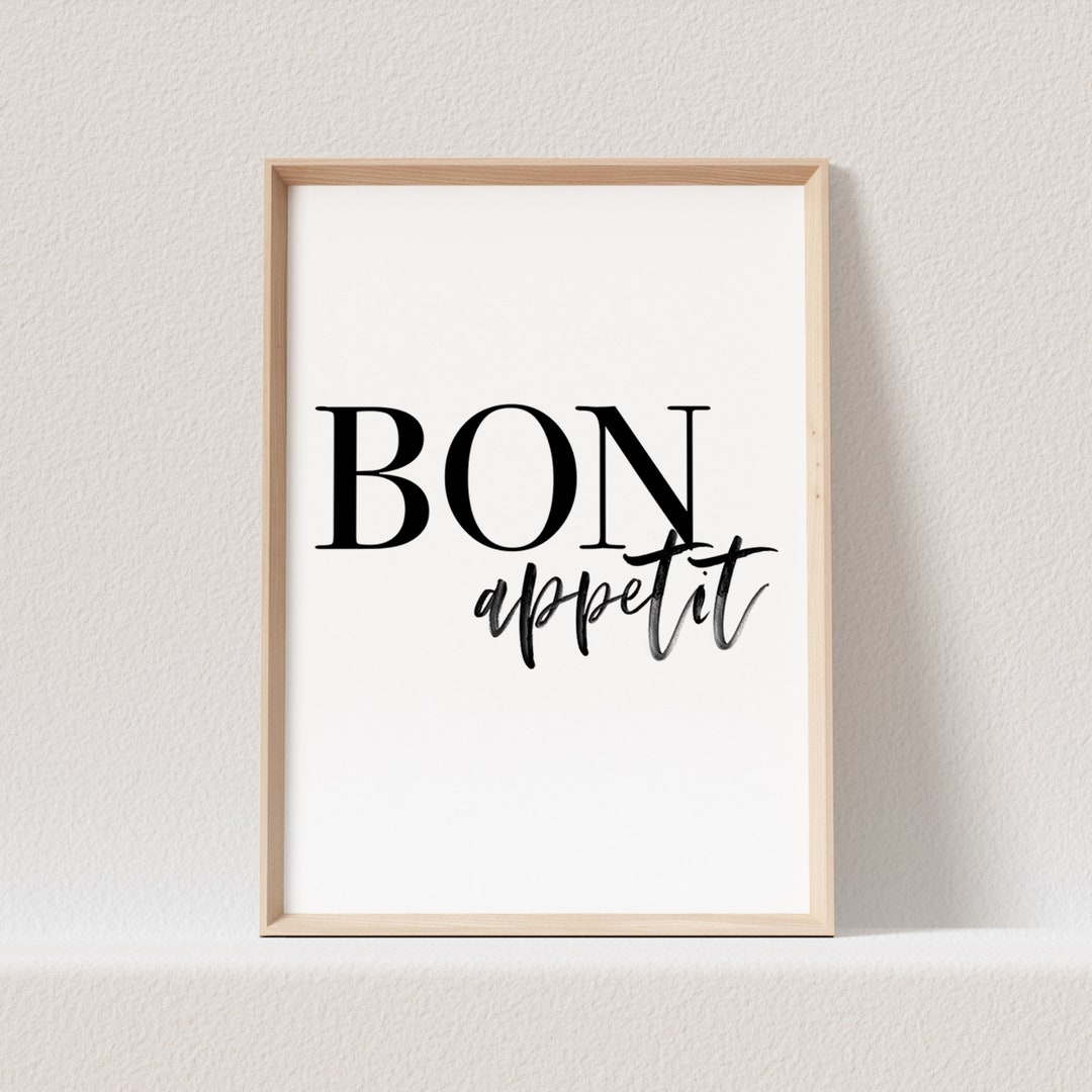 Bon Appetit Poster Picture Kitchen Kitchen Poster Saying Wall - Etsy