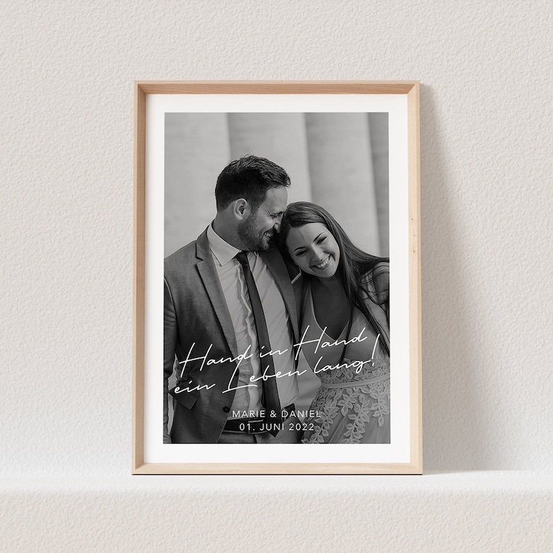 Personalized Wedding Poster With Photo, Date, Names, Location, Wedding ...