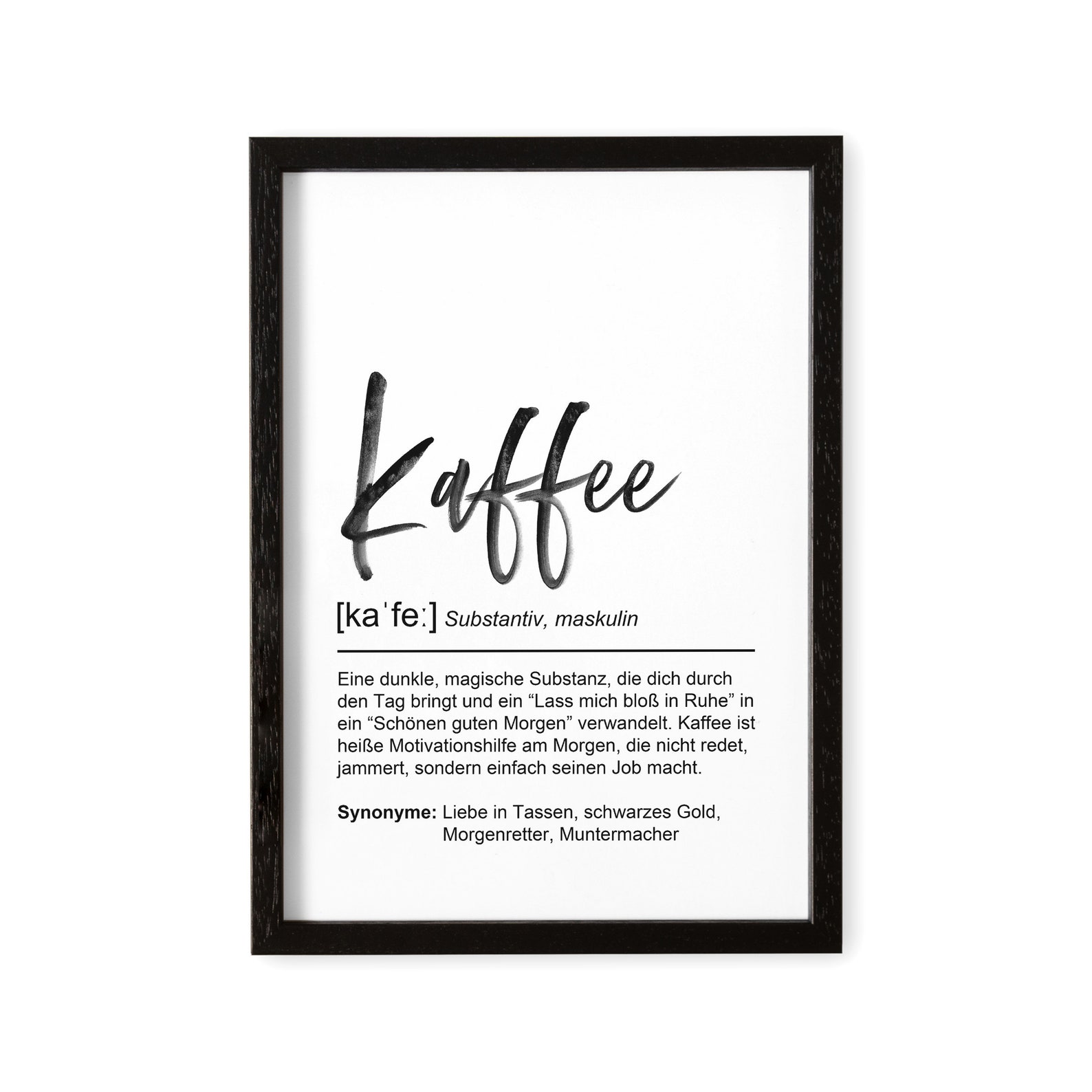 Kaffee Poster Bild Definition Deko Für Die Küche Küchendeko Geschenk ...