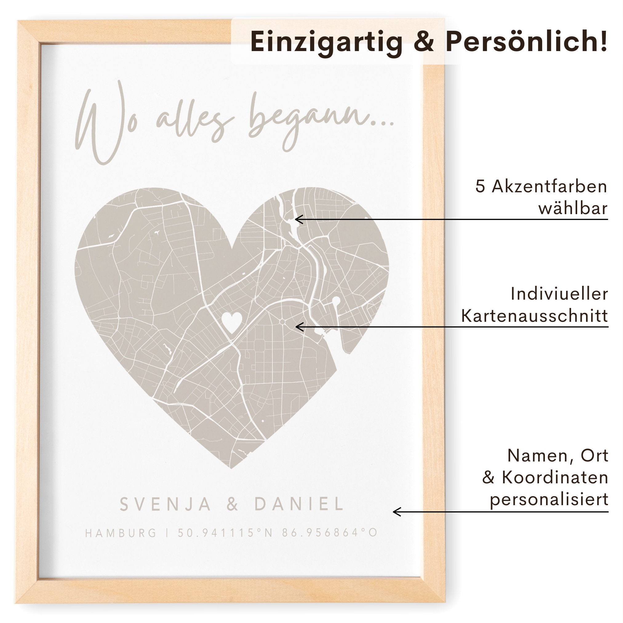 Where It All Began Poster Personalized Coordinates Picture Wedding Gift ...