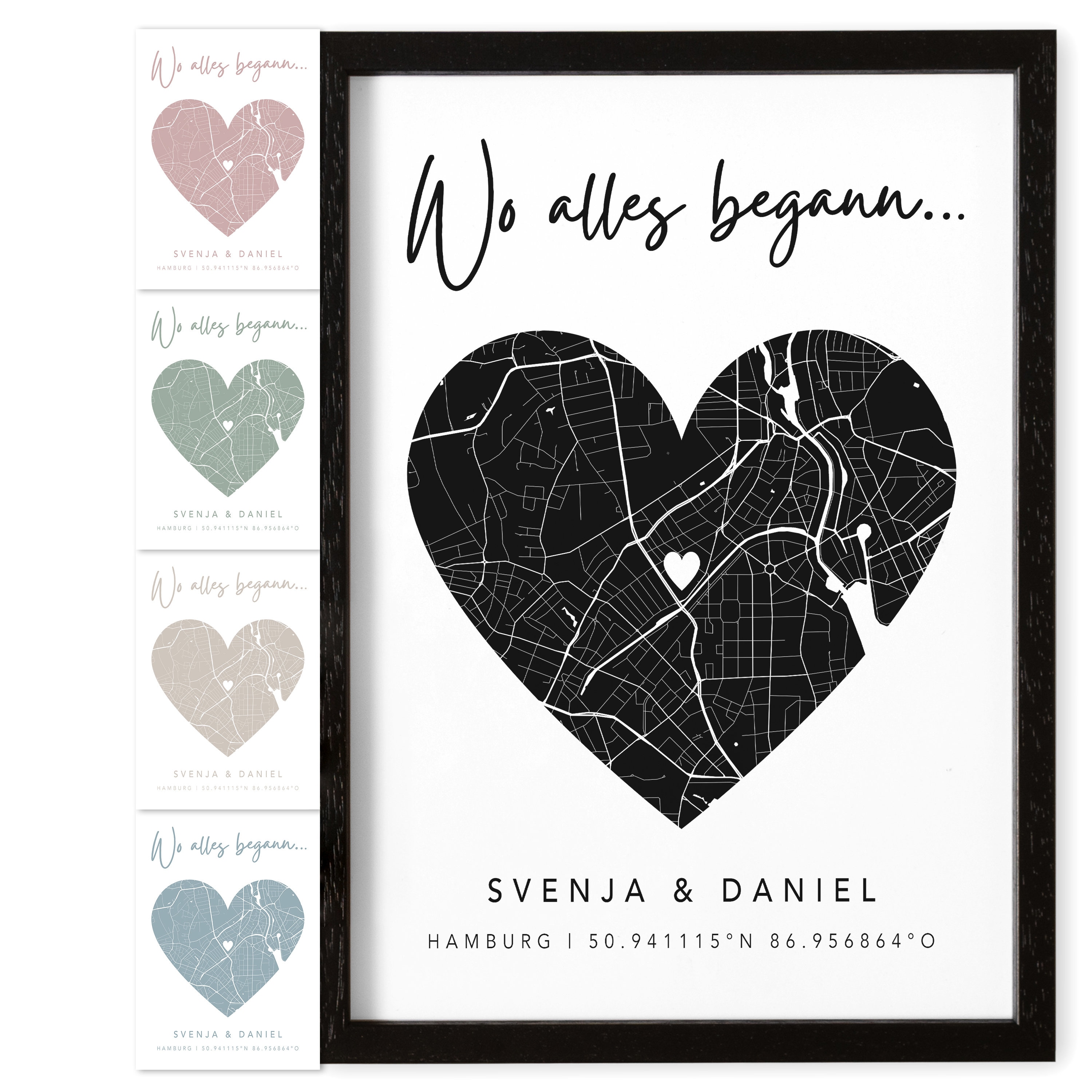 Where It All Began Poster Personalized Coordinates Picture Wedding Gift ...