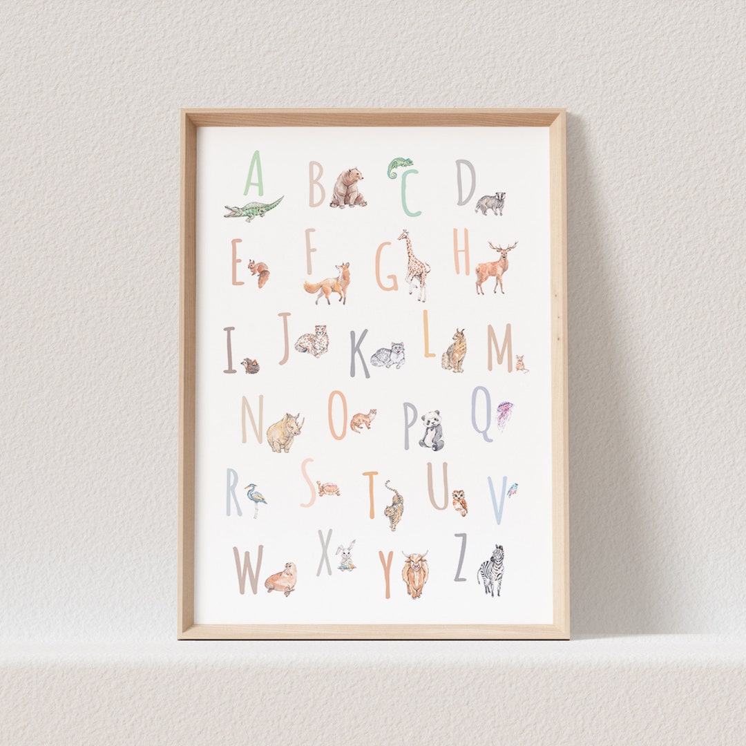 ABC Poster Animal Alphabet Alphabet Animals Print Picture Children's ...