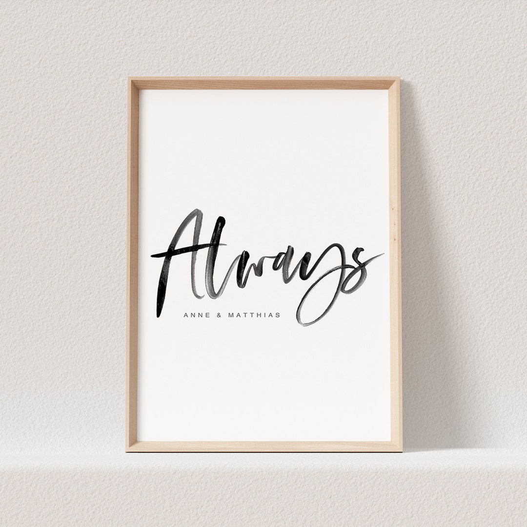 Always Poster Love Poster Wedding Poster Personalized WITHOUT FRAME - Etsy
