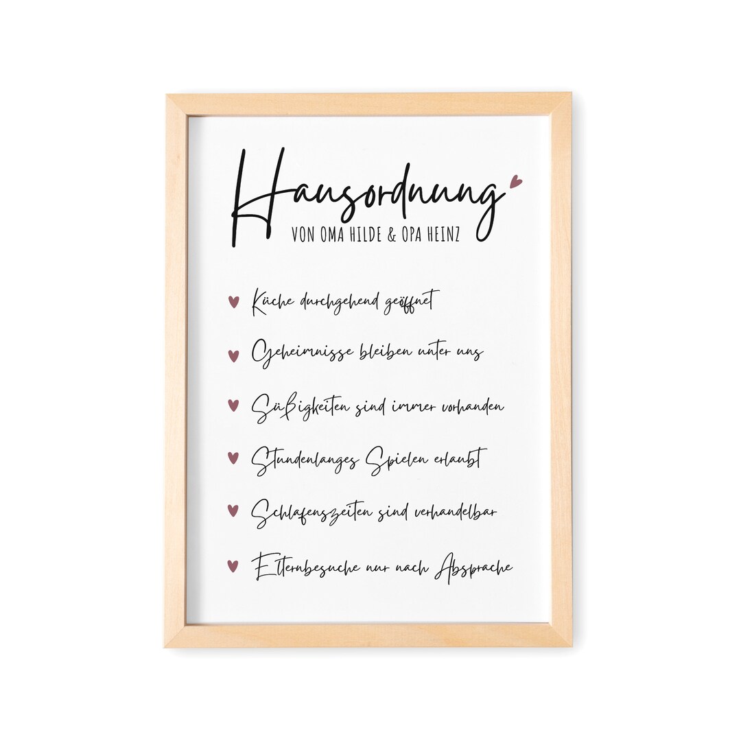 House Rules for Grandma & Grandpa Personalized Gift Picture for ...