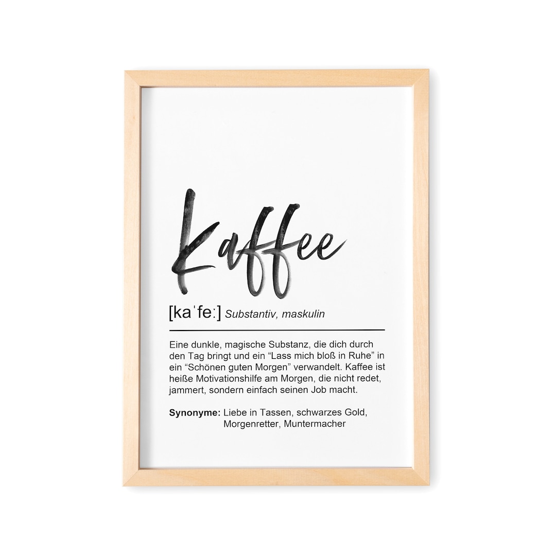 Kaffee Poster Bild Definition Deko Für Die Küche Küchendeko Geschenk ...