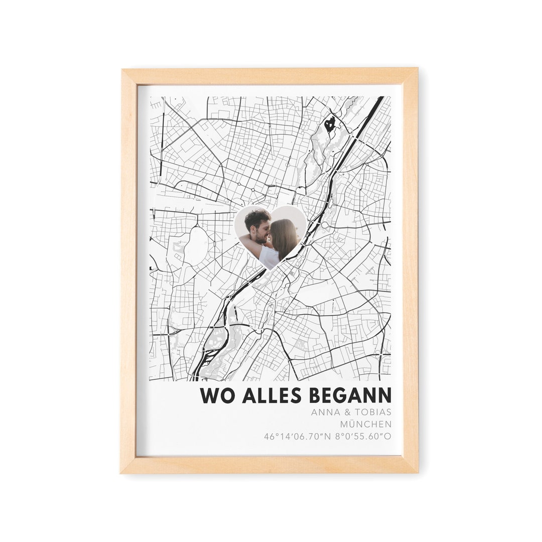 Where It All Began Poster Personalized Coordinates Picture Wedding Gift ...
