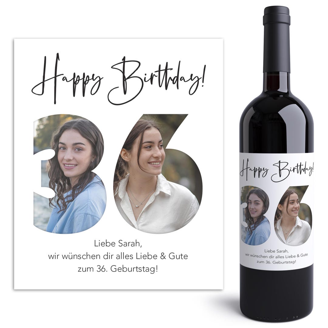Birthday Gift Wine Labels Personalized Bottle Labels Age Selectable ...