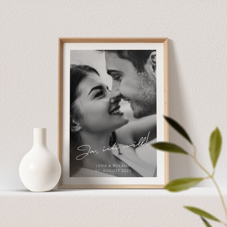 Personalized Wedding Poster With Photo, Date, Names, Location, Wedding ...