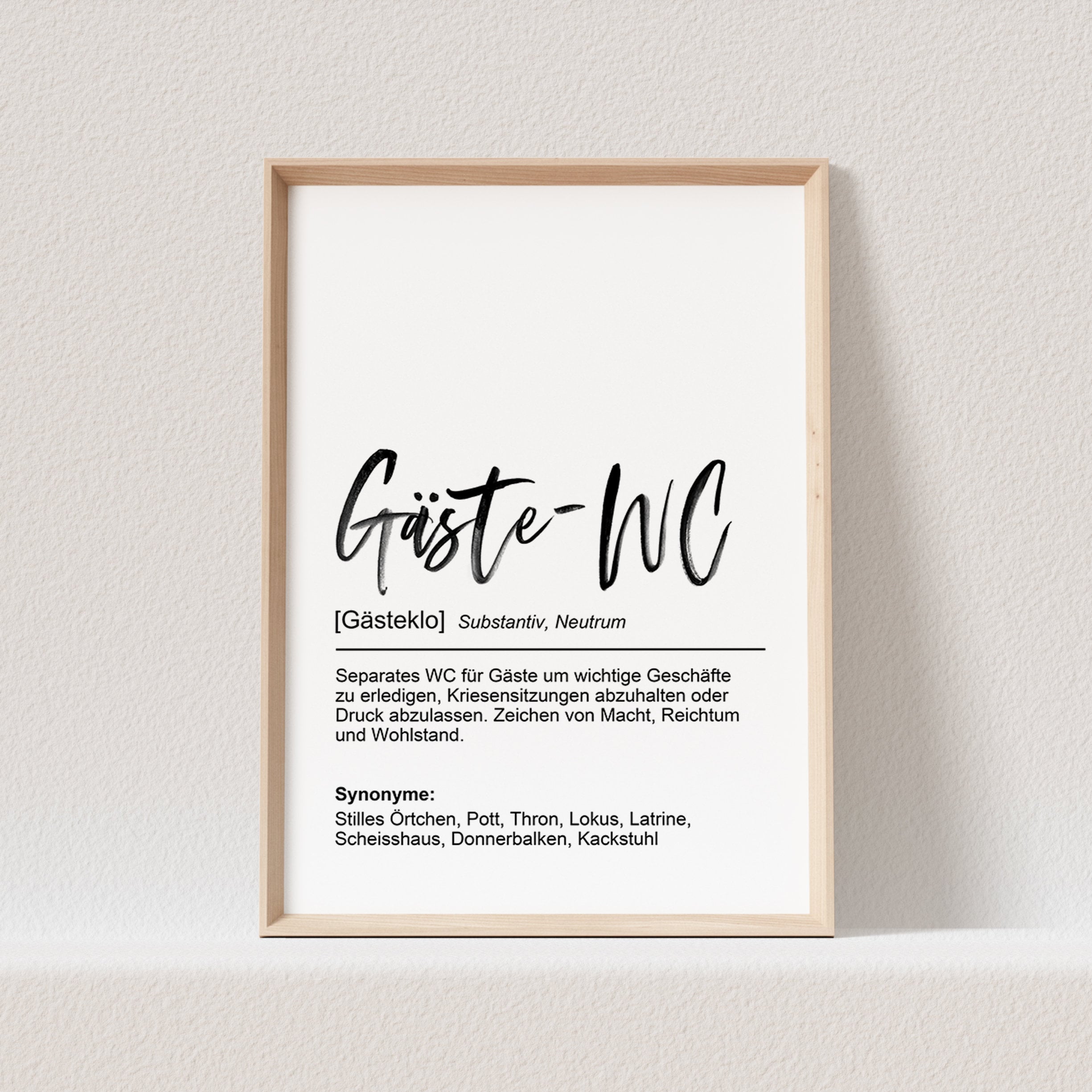 Gäste WC Poster Definition Toilette Badezimmer Bild Gästebad | Etsy