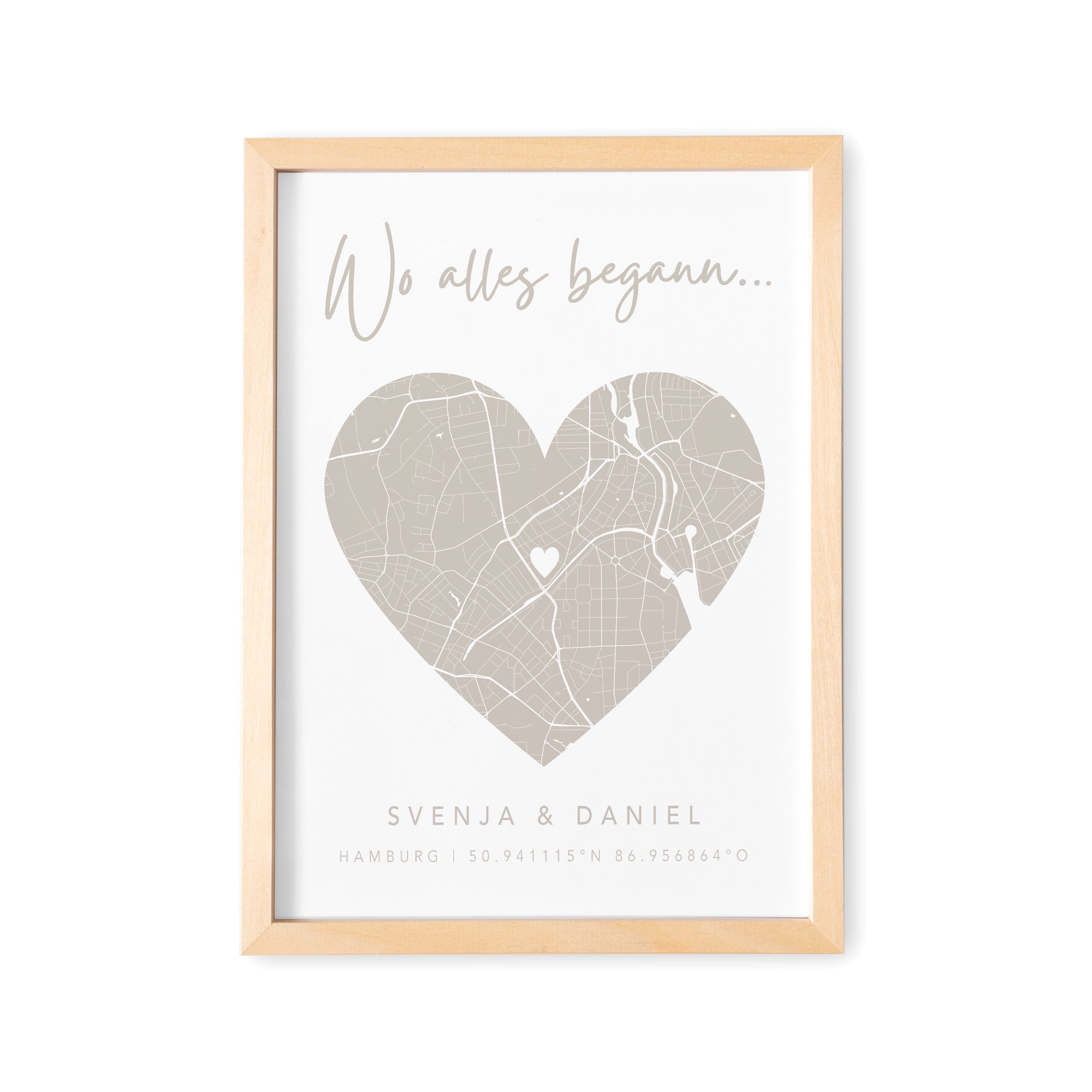 Where It All Began Poster Personalized Coordinates Picture Wedding Gift ...