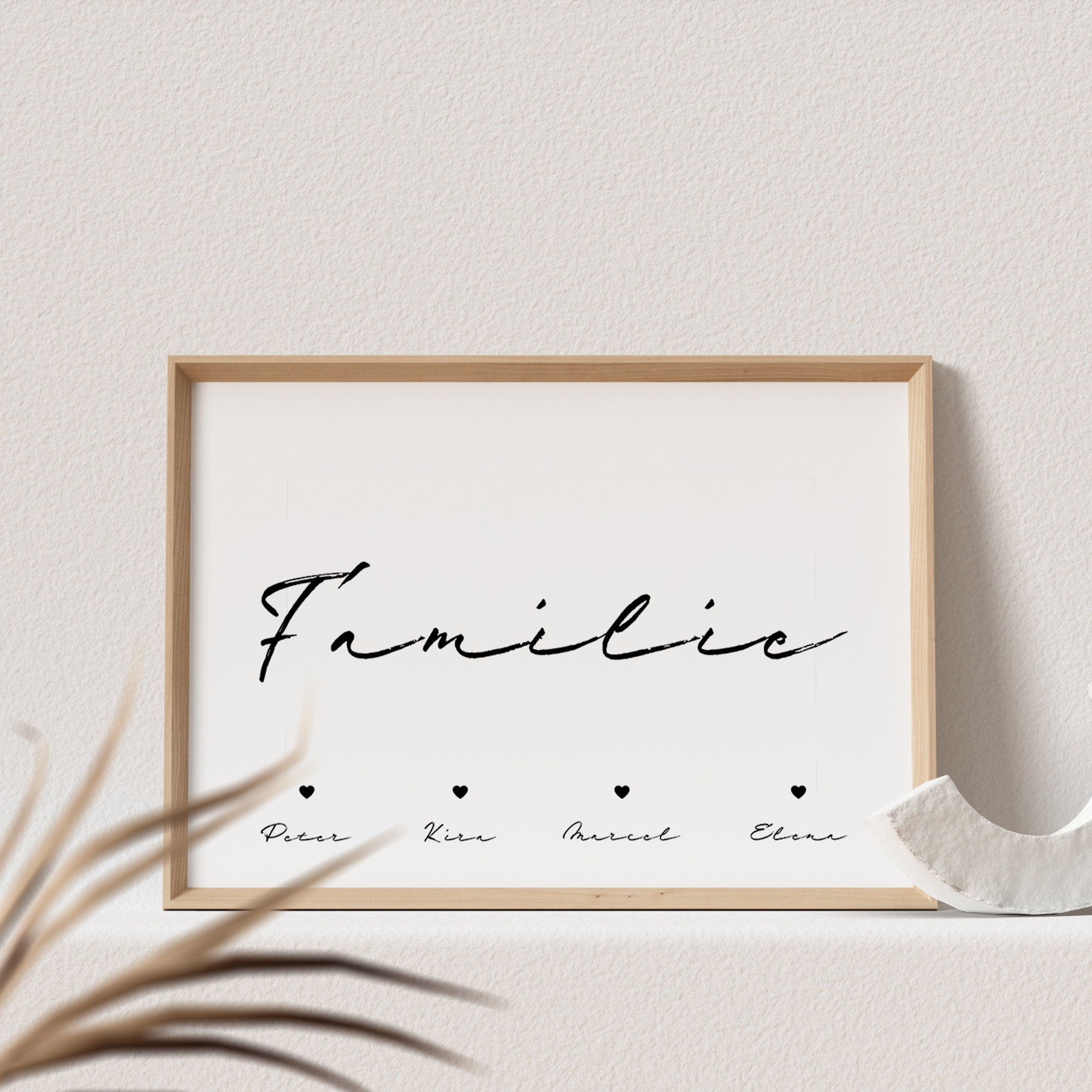Familie Poster Personalisiert Familienposter Herzen Querformat | Etsy