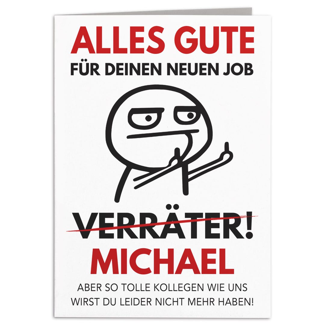 Abschiedskarte Kollege Jobwechsel personalisierte Karte Abschied ...