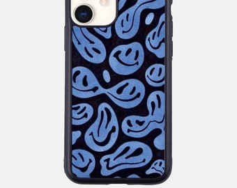 Yellow Trippy Smiley Face Phone Case | Etsy