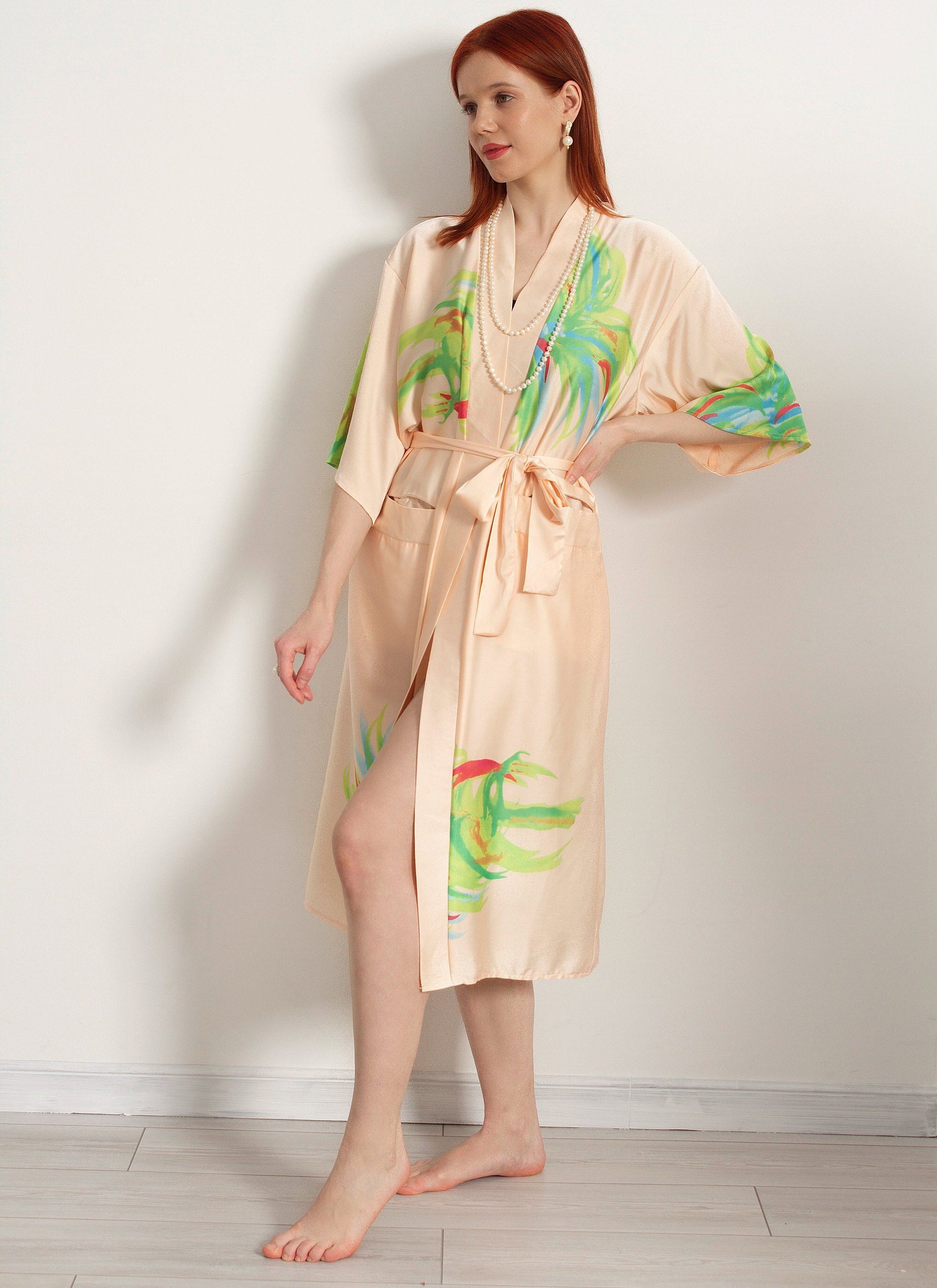 Valentine, Women's Day, Silk Robe, Women's Robe, Gift for Her, Kimono ...
