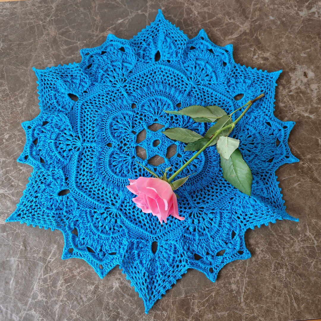 Stunning Vivid Blue Table Crochet Centrepiece - Etsy