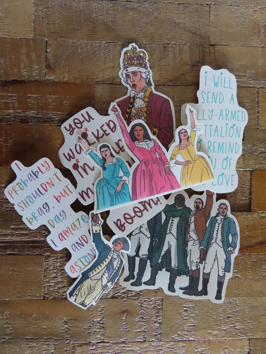 Hamilton Musical Themed Glossy Stickers - Etsy