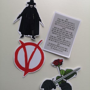 V for Vendetta Themed Movie Sticker Set - Etsy