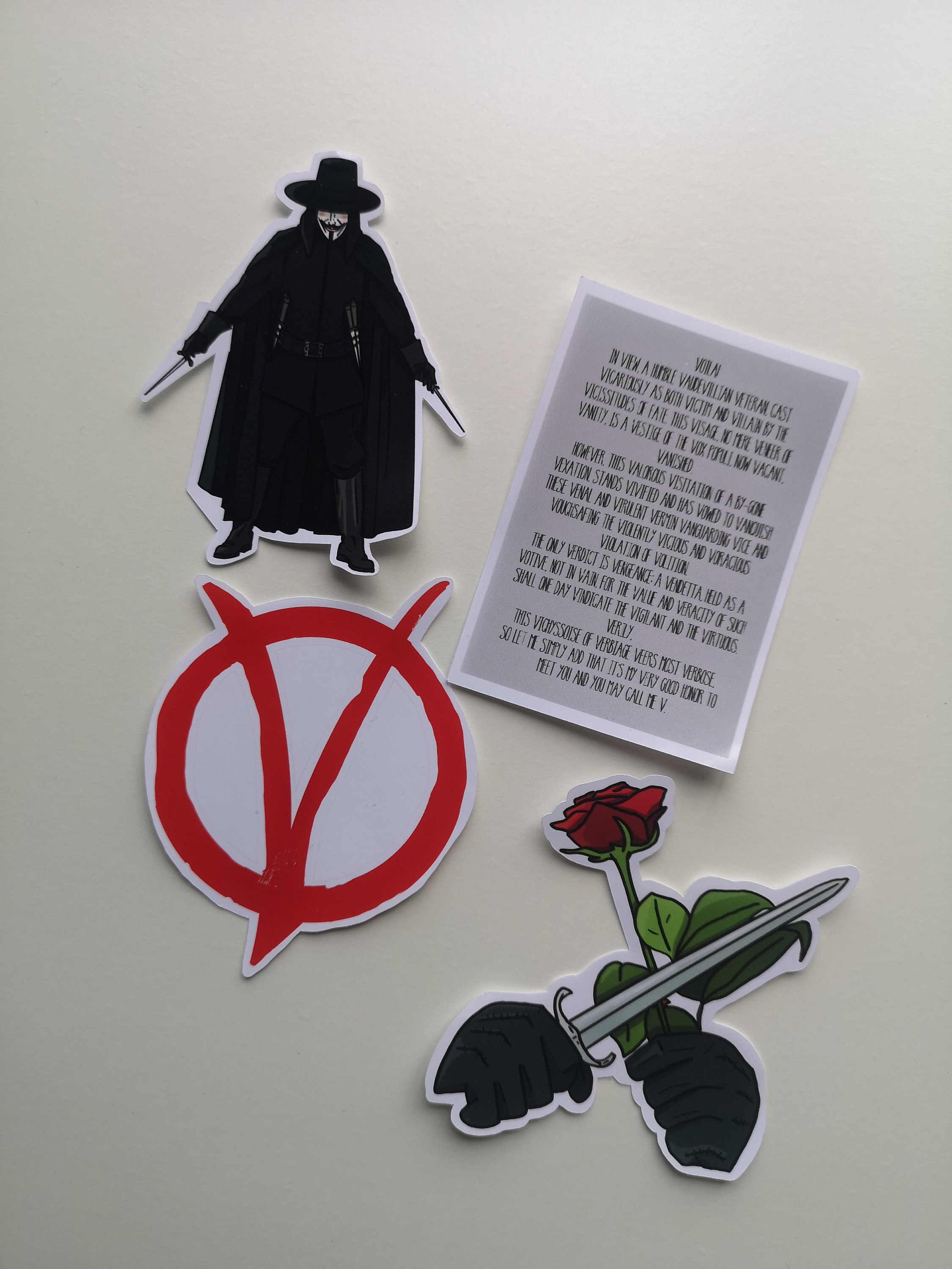 V for Vendetta Themed Movie Sticker Set - Etsy
