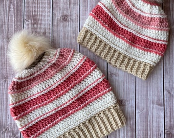 Pink Striped Hat | Etsy