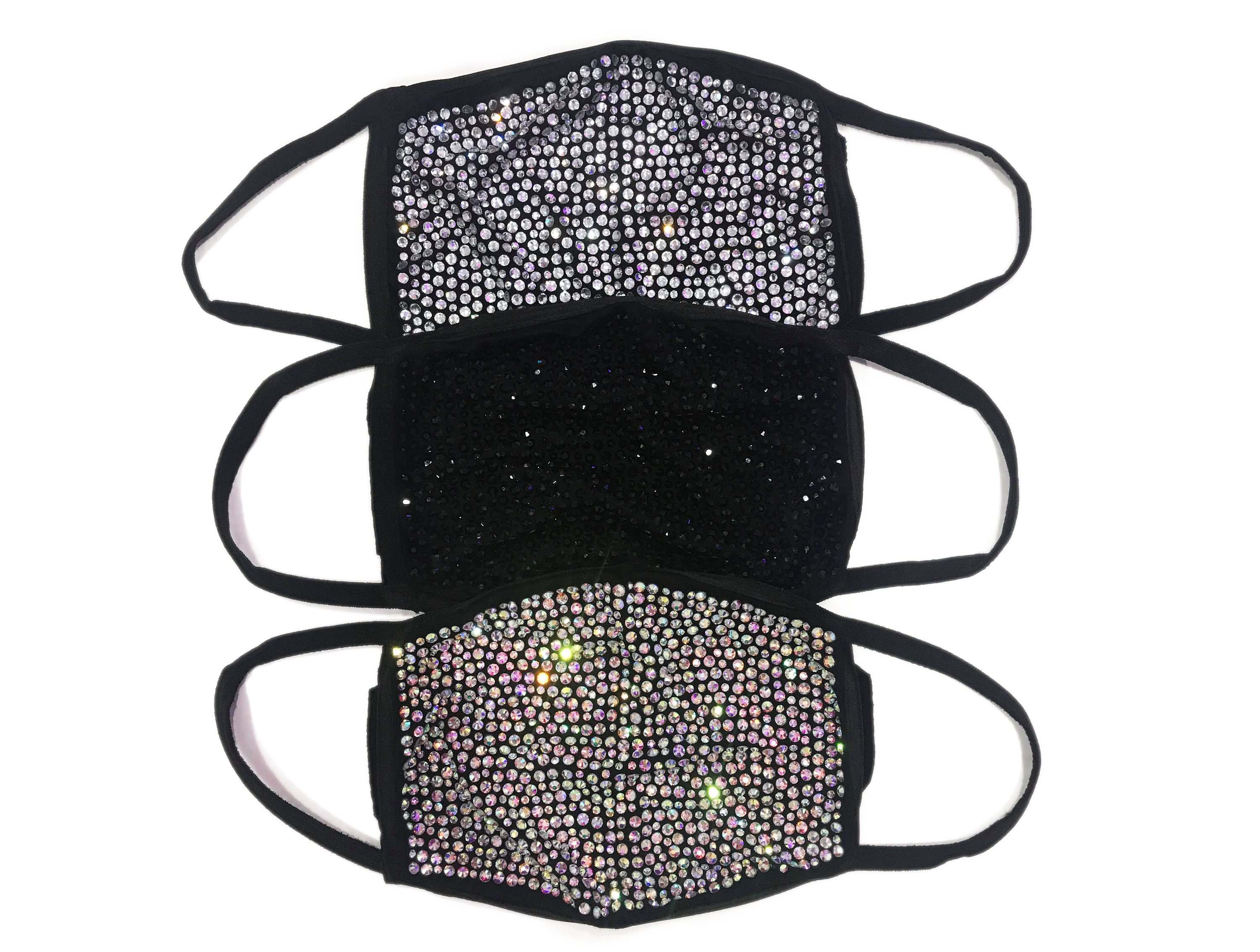 Black Rhinestone Mask With Filter Pocket, Bling Face Mask, Bedazzled ...