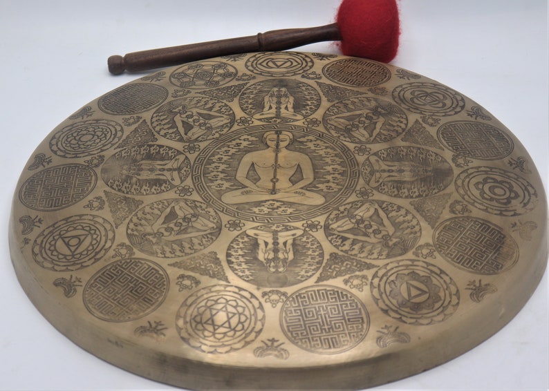 18 Inches Diameter Large Temple Gong-hand Carved Tibetan | Etsy