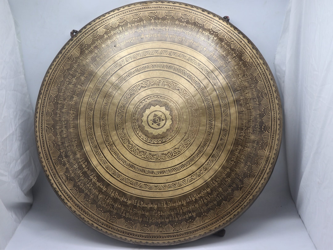 Large Sound Healing Hand Carved Handmade Gong-large Tibetan Temple Gong ...