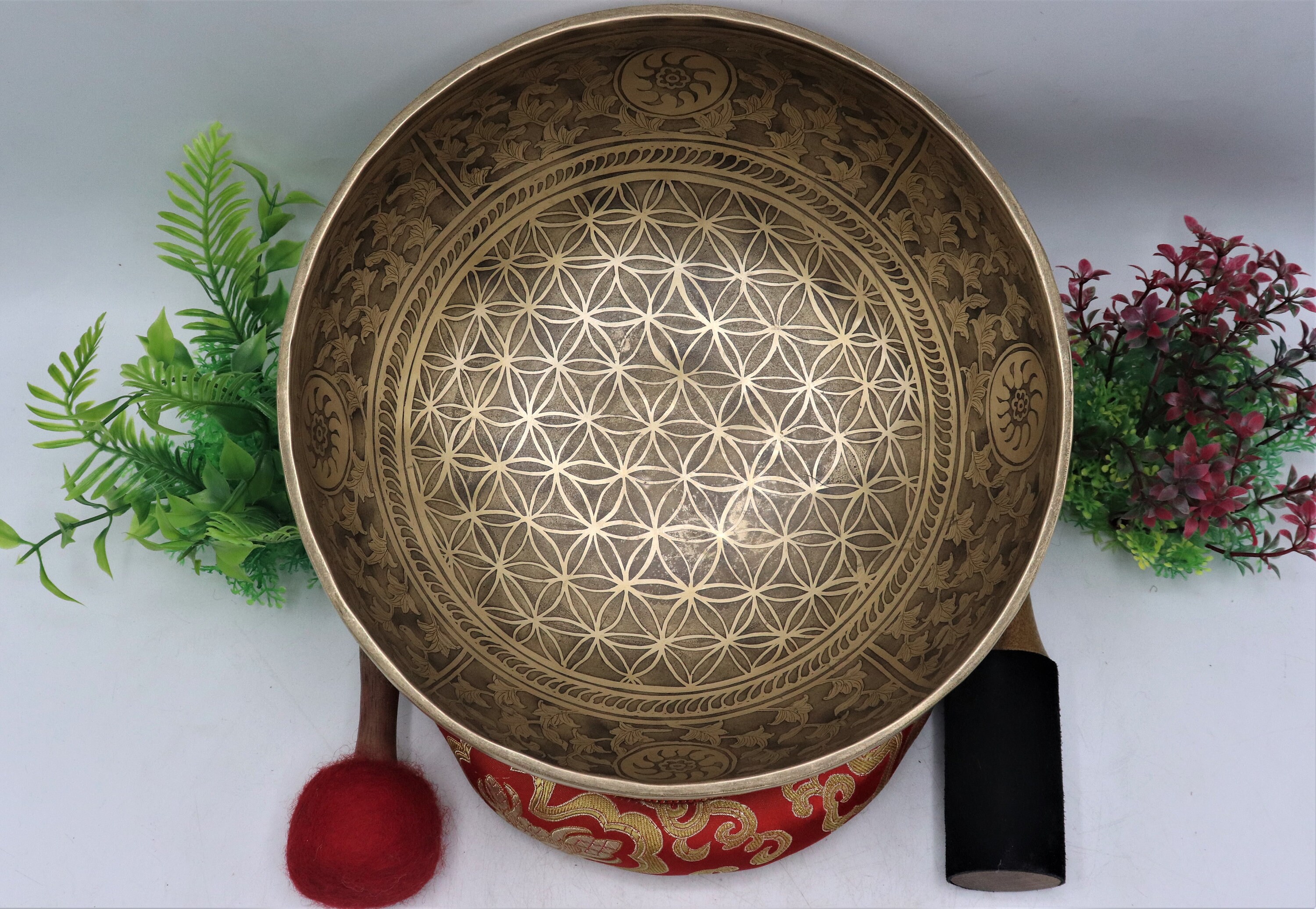 10 Inch Diameter Mantra With Flower Life Carved Singing - Etsy