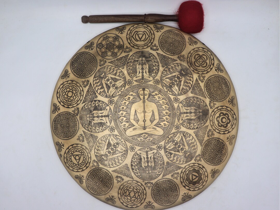 18 Inches Diameter Large Temple Gong-hand Carved Tibetan Gong-handmade ...