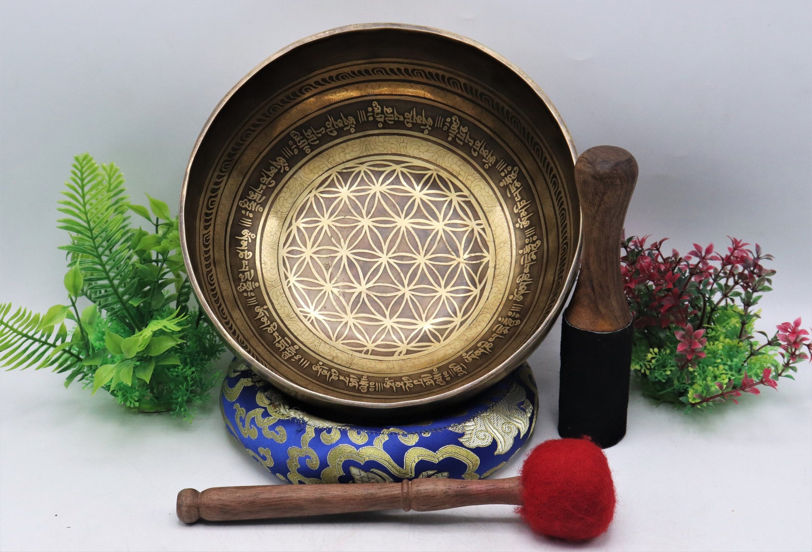 10 Inch Diameter Flower of Life With Mantra Carved Singing - Etsy