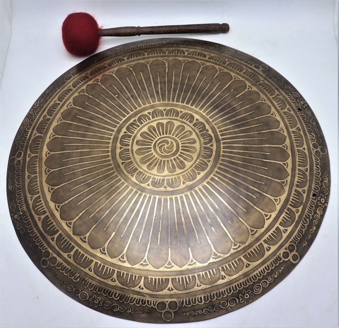 23 Inches Diameter Healing Hand Carved Handmade Gong-tibetan Temple ...