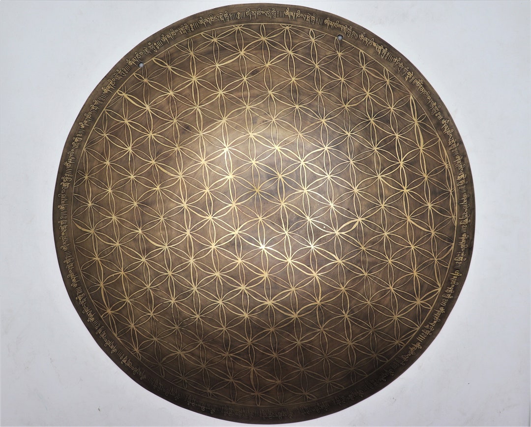 Flower of Life Temple Gong- Hand Made Tibetan Gong - Sound Healing ...