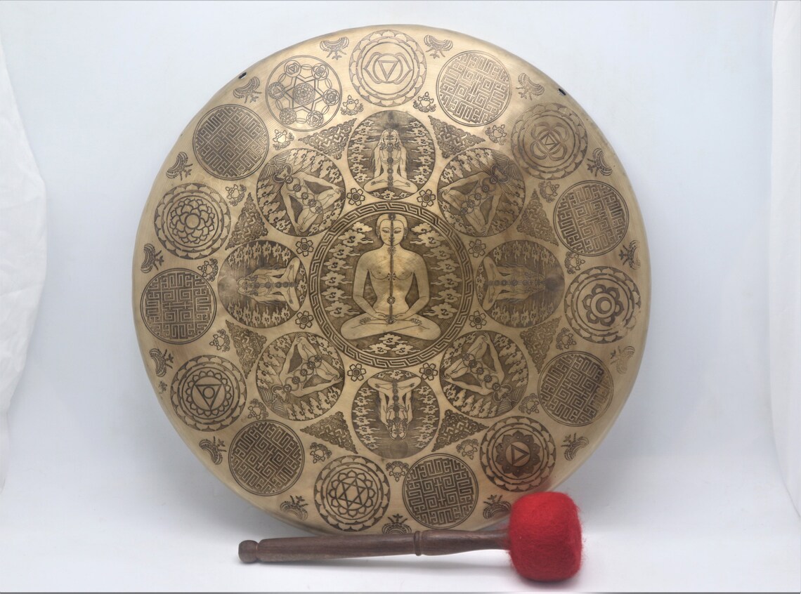 18 Inches Diameter Large Temple Gong-hand Carved Tibetan | Etsy