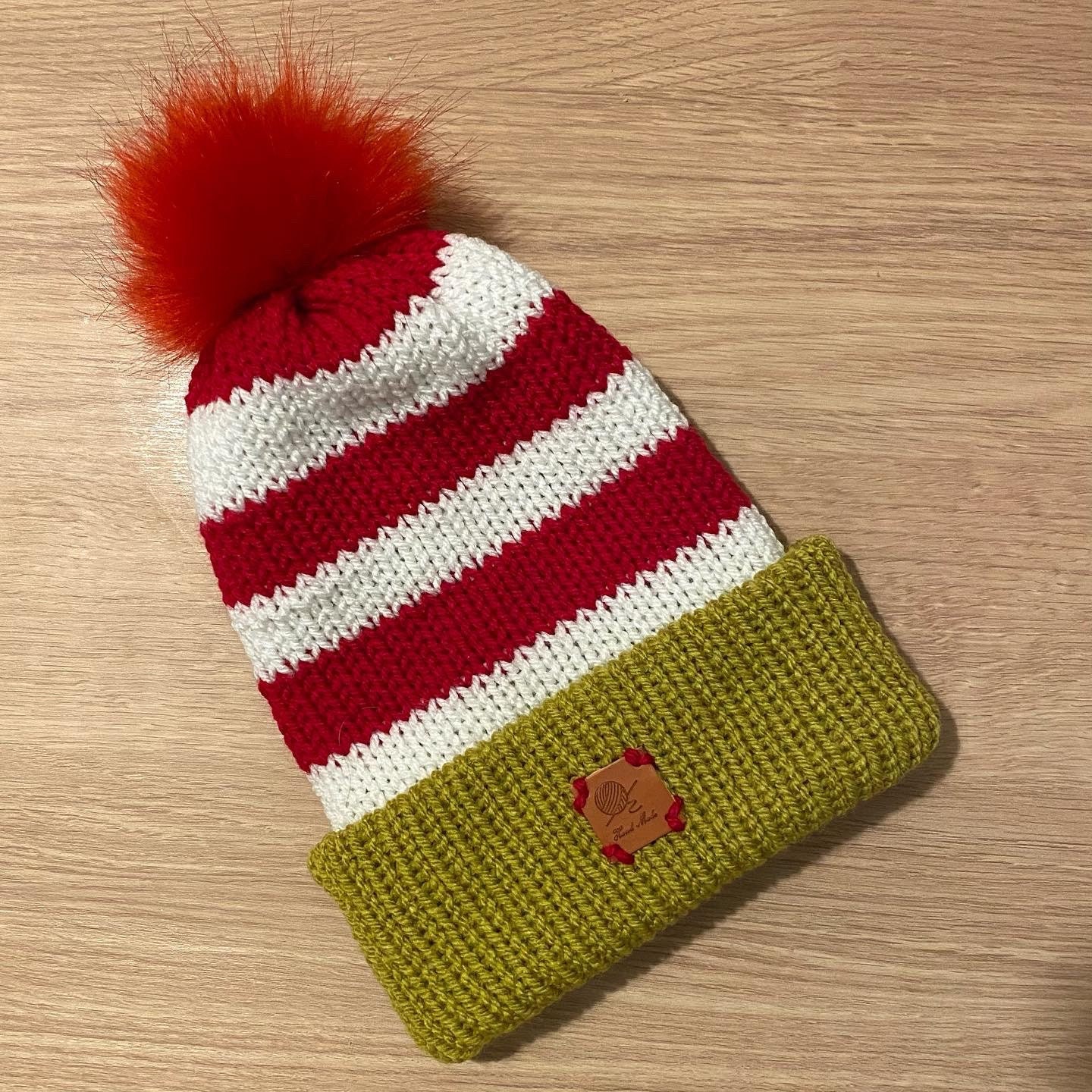 Adult Knitted Christmas Grinch Style Hat With Pom. - Etsy