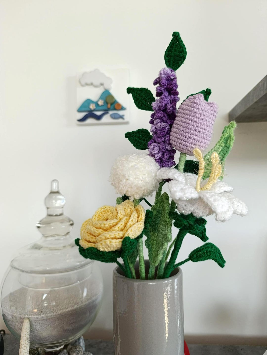 Crochet Flower Bouquet "lilac" – Handmade Eternal Flowers – Decorative ...