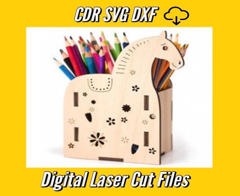 Pencil Holder Laser Cut Files SVG DXF CDR Vector Plans for - Etsy